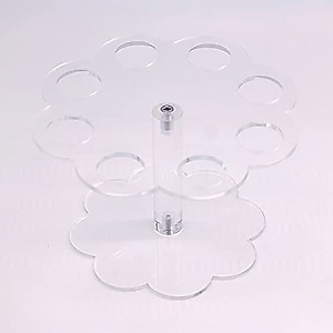 HMROVOOM 8 Holes Ice Cream Cone Holder,Acrylic Ice Cream Stand,Cone Holder Rack for Party Wedding Birthday(8 Holes Flower Shape)