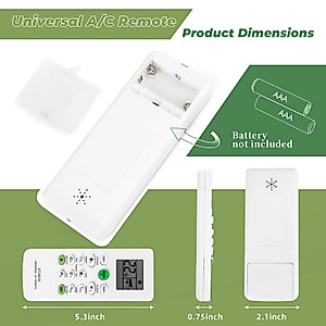 Universal AC Remote Control - 6000 in 1 LCD A/C Conditioning Controller for Multiple Brands Including Mitsubishi, Toshiba, Hitachi, Fujitsu, Daewoo, LG, Samsung, Electrolux, Sanyo, and AUX