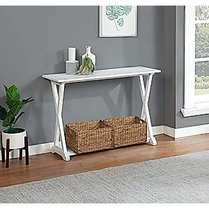 eHemco Rectangular Water Hyacinth Wicker Storage Baskets with Iron Wire Frame, Natural, Set of 4