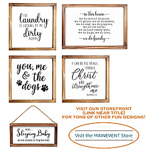 Laundry Time Sign - Laundry Room Wall Decor - Laundry Sign, Modern Farmhouse Decor, Laundry Room Rules Sign, Laundry Room Decor with Solid Wood Frame - 11 x 16 Inches