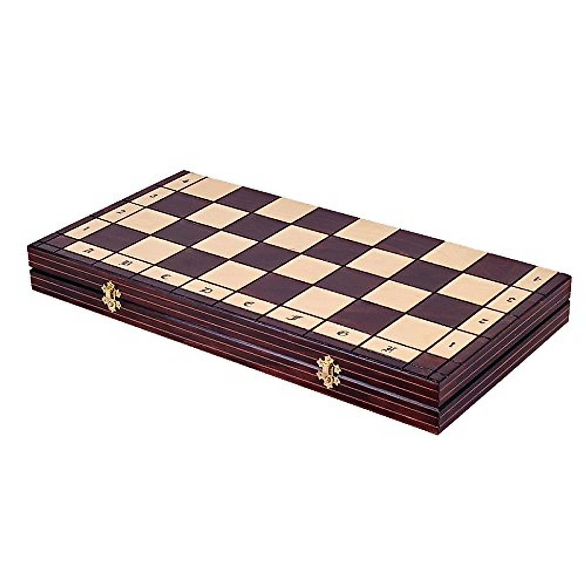 The Alcazar Chess Set an Unique Hand Crafted Wood Chess Pieces with a 5 inch King, 22.8 inch Wooden Chess Board that Folds for Chess Piece Storage