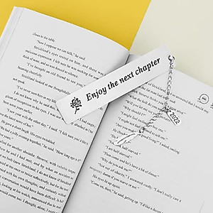 Enjoy Your Next Chapter Bookmark 2022, Retirement Gifts for Women, Book Lover, Coworker Leaving Gifts, Come with Gift Box and Best Wishes Card