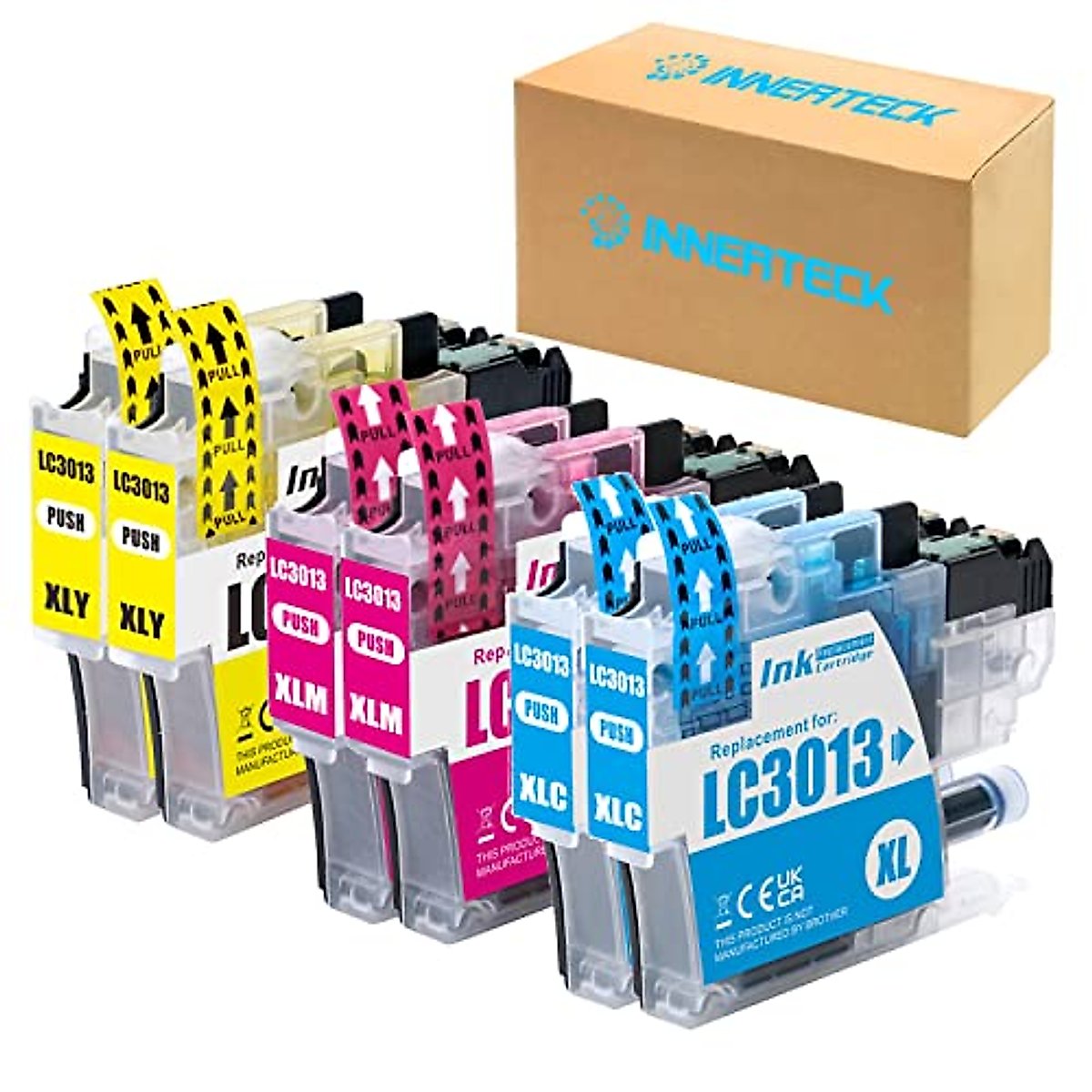 INNERTECK Replacement Ink Cartridges Compatible for Brother LC3013 XL 3013 High Page Work with Brother MFC-J491DW MFC-J497DW MFC-J690DW MFC-J895DW Printer (6 Pack, 2 Cyan,2 Magenta,2 Yellow)