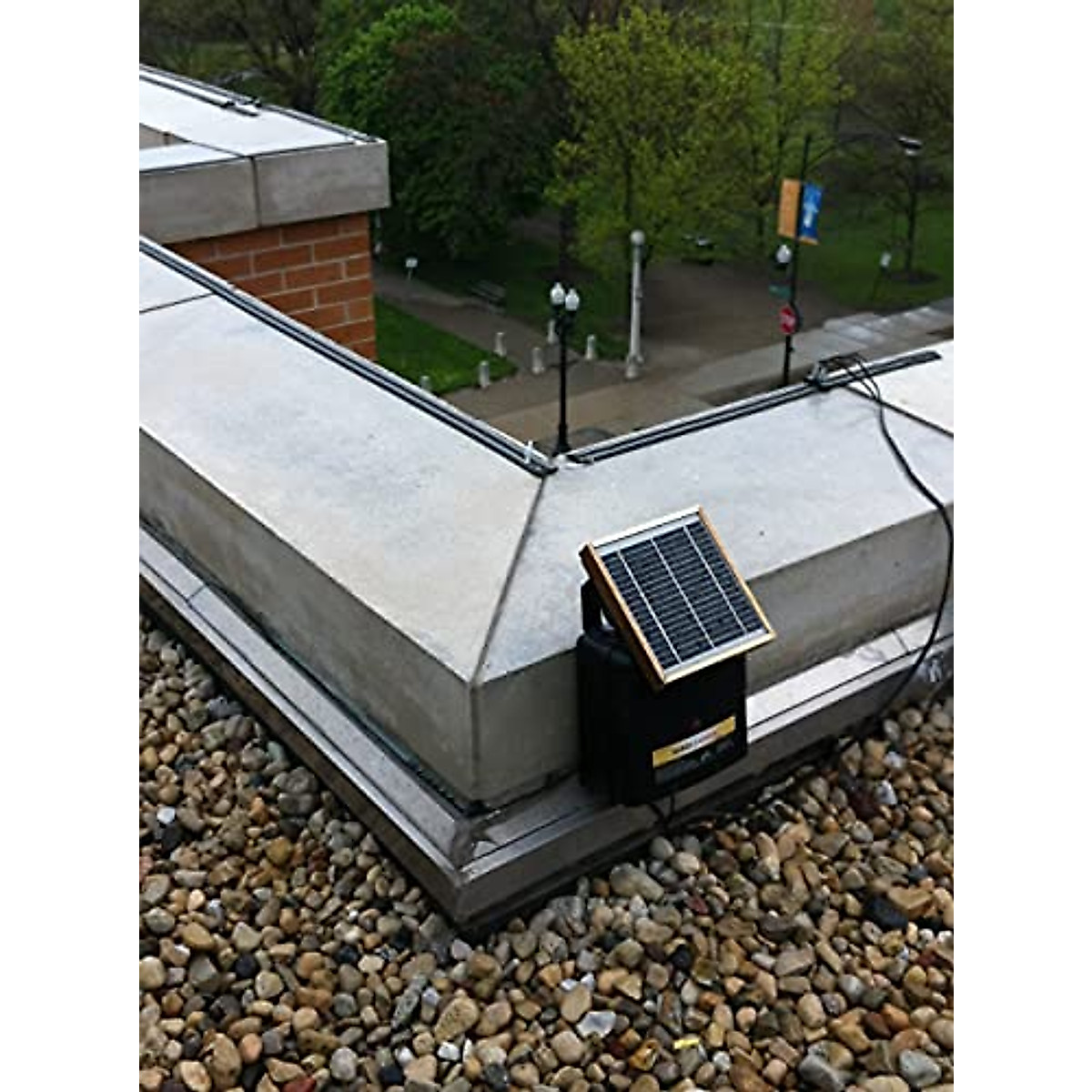 Bird Barrier Bird-Shock Flex-Track – 50ft Low Profile Electrified Track Bird Deterrent – Flexible PVC Strips with Stainless Steel Braid – Bird Repellent for Roofs, Parapets, Ledges - Sign Red