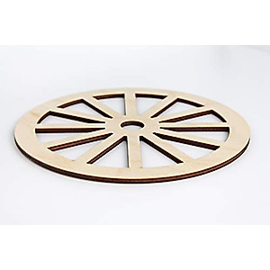 Spoked Wagon Wheel Unfinished Wood Laser Cut Out Cutout Shape Crafts Sign DIY Ready to Paint or Stain