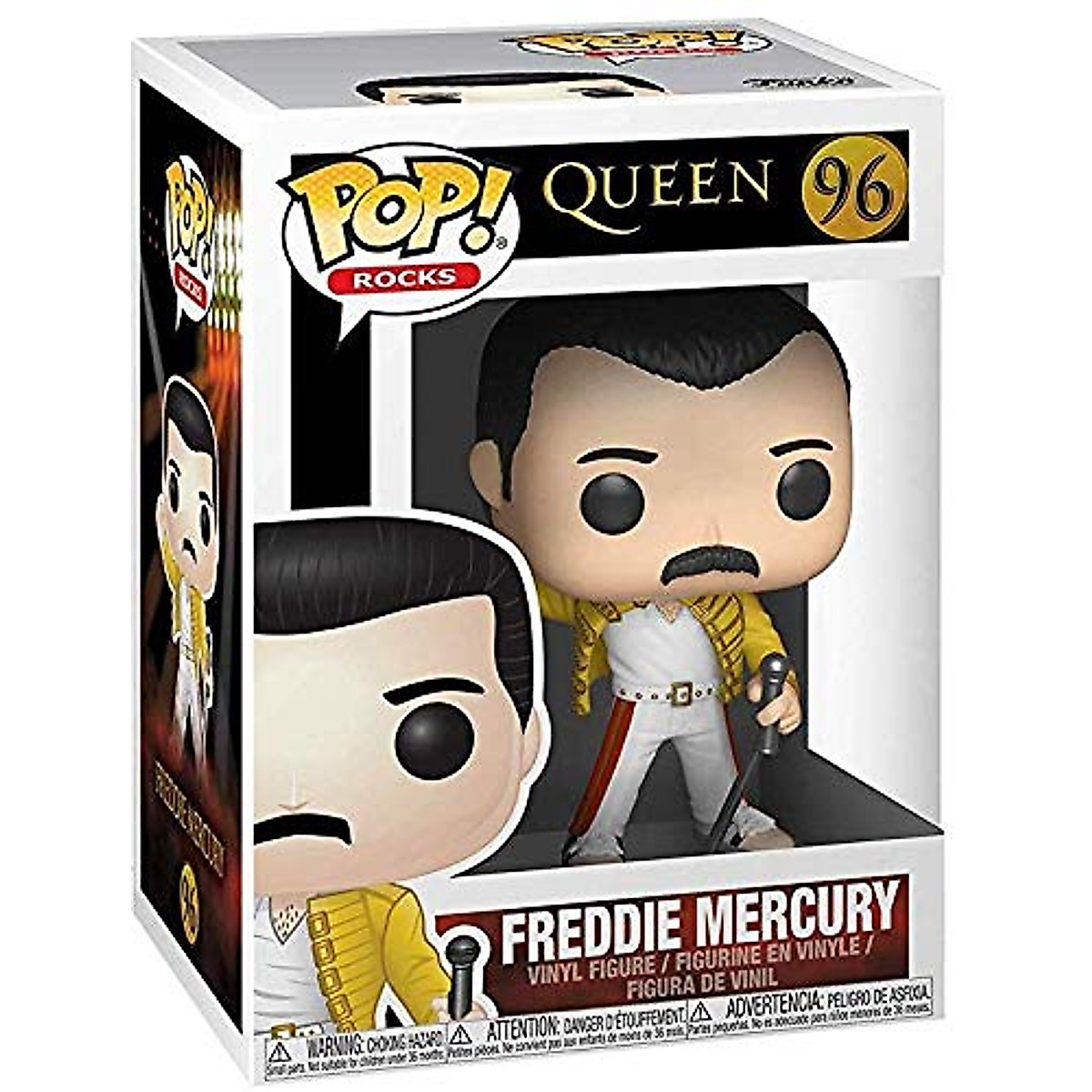 POP Queen - Freddie [Mercury] Wembley 1986 Funko Pop! Vinyl Figure (Bundled with Compatible Pop Box Protector Case), Multicolored, 3.75 inches