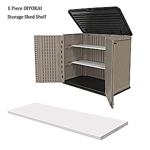 ADDOK DIYOKAI Metal Laminate Shelving for Storage Shed, 1 Piece Storage Shed Shelf to Hold 44 lbs, 46 in *13 in *1 in, Black