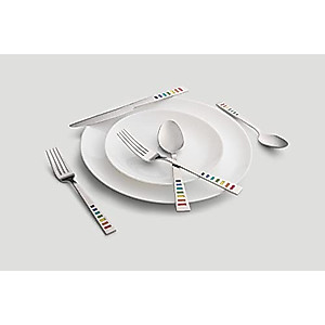 Fiesta - 641020R Fiesta Celebration 20-Piece Flatware Silverware Set, Service for 4, Stainless Steel, Includes Forks/Knife/Spoons