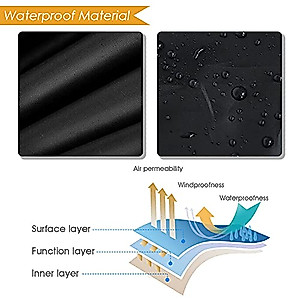 COOSOO Curved Sofa Cover Outdoor Patio Furniture Cover Couch Sectional Protector Waterproof Half Moon Sofa Set Cover with Windproof Elastic Cord for Garden Lawn Indoor All Weather Protection