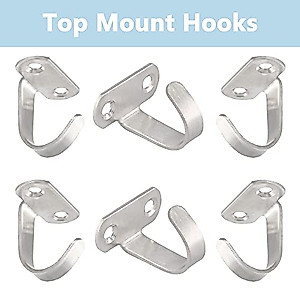Bivethoi 12 Pcs Stainless Steel Screw Mounted Ceiling Hooks, Under-Shelf Clothes Hook, Heavy Duty Towel/Robe Coat Hook Hanger J-Shaped Hook for Bathroom Kitchen Cabinet Decoration