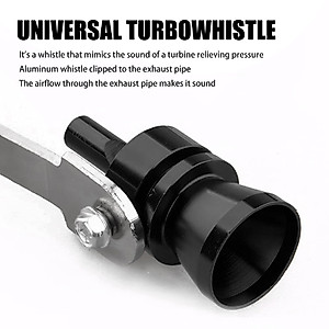 Jawmoy Pack-2 Car Turbo Whistle, Aluminum Turbo Sound Whistle Exhaust Muffler Sound Booster, 4.05" x 2.32" Car Roar Maker Tail Pipe Whistle for Most Cars, Motorcycles (Black)