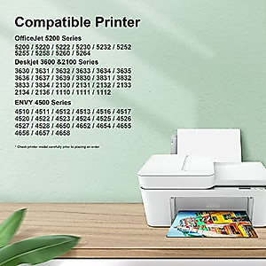 63XL Black/Tri-color Ink (2-Pack), 63XL Ink Cartridges Combo Pack Replacement for HP Ink 63 63XL for HP OfficeJet 3830 4650 4655 5200 5255 Envy 4520 4510 4512 DeskJet 1112 F6U63A F6U64A,Remanufactured