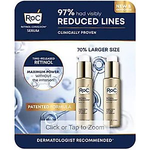 Roc retinol correxion serum - firms & reduces of wrinkles 1.7 fl oz, 2 Pack