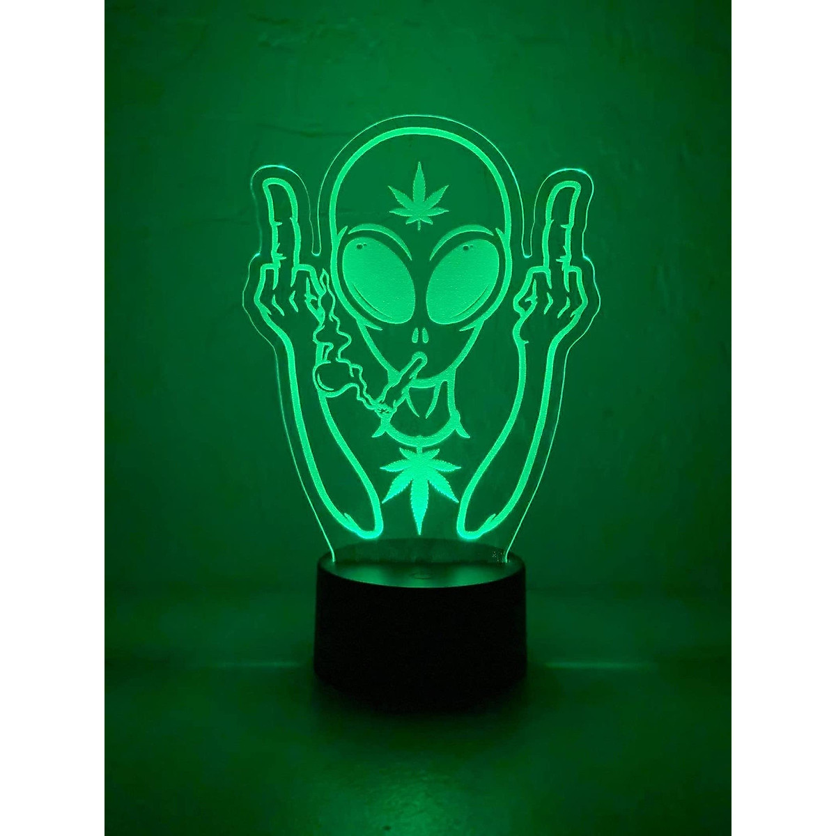Yooce 420 Leaf 3D LED Table Lamp Night Light Optical Visual Illusion Home Decor Lighting