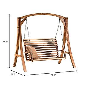 Christopher Knight Home Tulip Wood Swinging Loveseat, Teak Stained