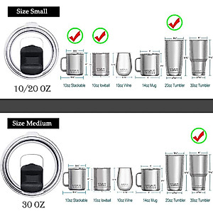 20 oz Magnetic Lid for Tumbler - Compatible with YETI Rambler, Ozark Trail, Old Style Rtic and More, Magnetic Slider Switch Spill Proof Tumbler Cover (20Oz Pack of 2 Black)