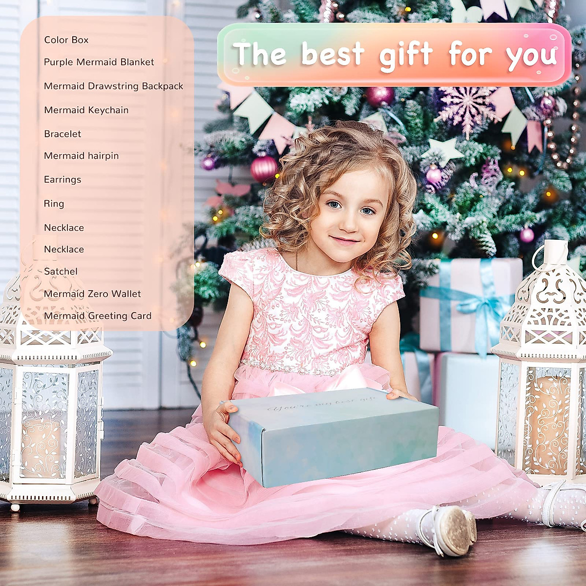 Mermaid Gifts Birthday Gifts for Girls 3 4 5 6 7 8 9 10 11 12 Years Old, Little Mermaid Tail Blanket Mermaid toys Jewelry Makeup Set, Christmas Gifts for Teen Girls