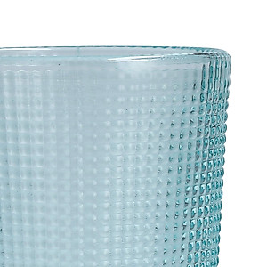 Fortessa Malcolm Double Old Fashioned Cocktail Glass 6 Pack, 11.5-Ounce, Pool Blue