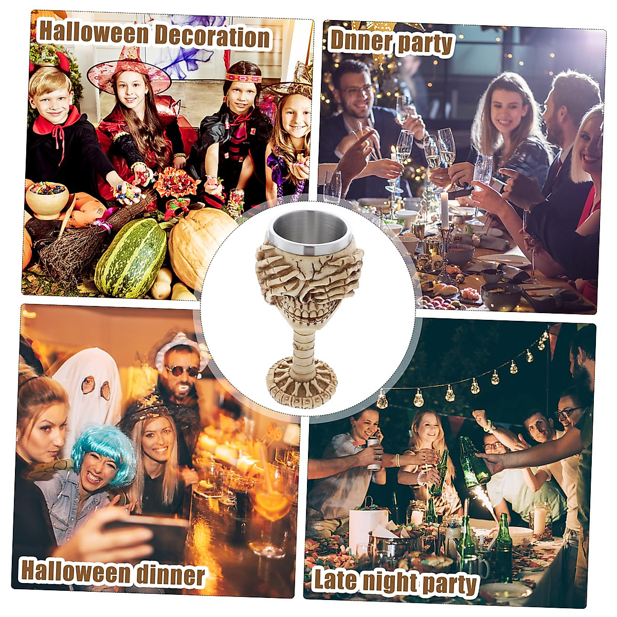 Didiseaon 1Pc Skull Wine Glass Wine Glass for Halloween Halloween Wine Cup three-dimensional decorate 3d wine glass skeleton Stainless steel skull cup Skull Wine Cup goblet ghost head gift