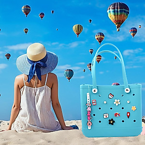 LIGHUFEIC 8 Pcs Flower Charm Accessory for Bogg Bags and Simply Southern Totes, Decorative Accessories toCustomize Your Beach Tote Bag