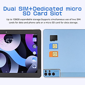 Gugxiom 10.1 Inch Tablet, IPS HD Display, 1920x1200 Resolution, 4GB RAM 64GB ROM, Octa Core CPU, with Bluetooth Headset, Dual Camera, for Work Study Home Office (US Plug)