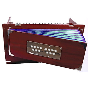 Original Superbrass American Pinewood 9-Stopper 3½ Octaves Portable Folding Indian Harmonium with Special Reeds + Fiberglass Case