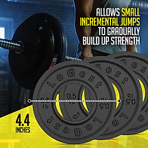 Logest Fractional Olympic Plates Set of 8-0.50LB Plates Fractional Weight Plates Designed for Olympic Barbells for Strength Training and Micro Plates Olympic Weight Plates