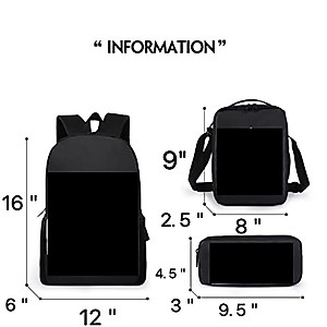 HONTUBS 3 cartoon double backpack shoulder bag elementary school school bag pen bag lunch bag backpack backpack (1)