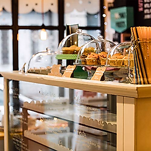 Glass Dome Round Clear Cake Dome Transparent Cake Display Stand Base Cover Food Plate Dish Cover Guard Dessert Cake Pastry Cover Lid for Kitchen Home Restaurant Acrylic Cake Stand