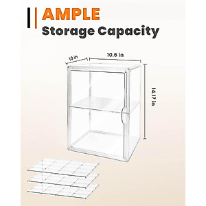 Bread Box,Large Bread Boxs for Kitchen Countertop - 4 Layers Adjustable Bread Storage Container, Clear Boxes for Kitchen Counter, Breads Box Airtight,Bread Holder,Perfect for Bagel, Muffins