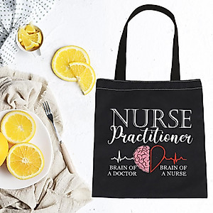 VAMSII Nurse Practitioner Tote Bag for Women NP Graduation Gifts Shoulder Bag Np Nurse Doctor Gifts Medical Gifts (Black)