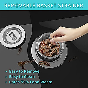 GETPRO Kitchen Sink Drain Strainer 3-1/2 Inch Sink Strainer Assembly Kit 304 Stainless Steel Removable Deep Waste Basket and Sealing Lid Kitchen Sink Drain Assembly Kit for Standard Kitchen Sink