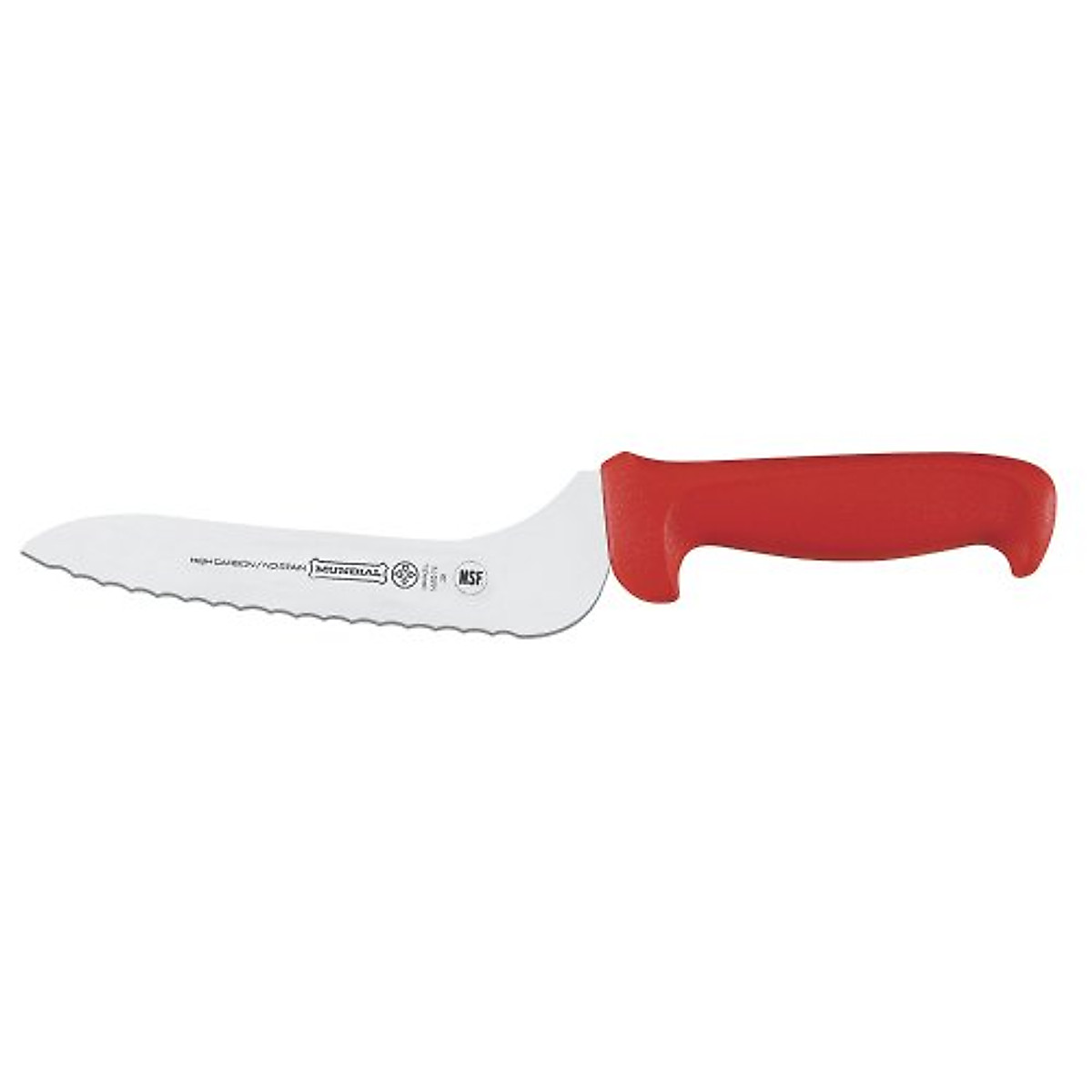 Mundial R5620-7E 7" Offset Serrated Sandwich Knife With Red Handle-R5620-7E