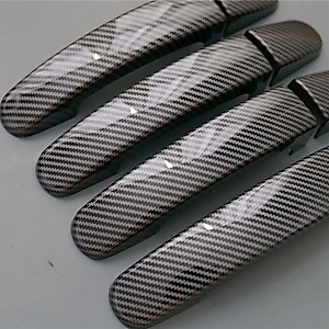 Sport Style Carbon Fiber Print Door Handle Cover Trim for Ford Focus MK3 2012-2018 Escape 2013-2018 (No Keyless Holes)