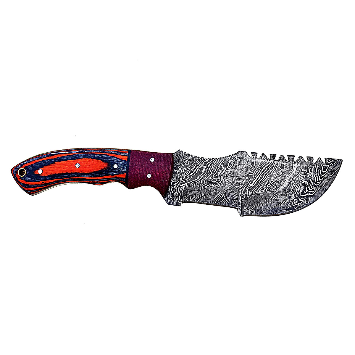 Smart & Sharp Custom Handmade Damascus Steel Hunting Knife/Tracker Knife SS-17332 (Black and Orange)