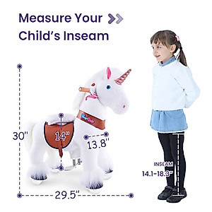 The ORIGINAL Ponycycle Pony Cycle Ride on walking horse without battery - Small White Unicorn 2-5 years old