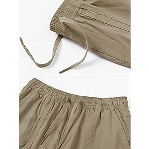 MAGCOMSEN Workout Shorts Womens with Pockets Dry Fit Golf Shorts 5 Inch Summer Hiking Shorts Breathable Comfy Yoga Shorts Lightweight Active Shorts Khaki XXL