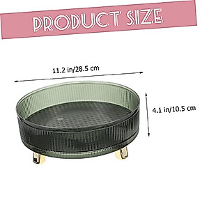 FRCOLOR 2pcs Rotating Storage Tray Skincare Holder Cosmetics Holder Tray Turning Desktop Organizer Makeup Carousel Rotating Kitchen Spice Rack High Capacity to Rotate The pet Brush Holder