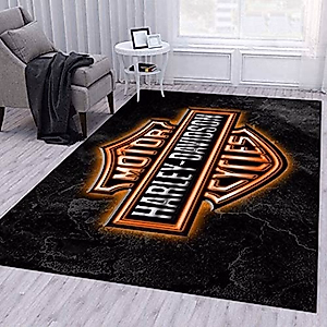 Harley Davidson Rug Carpet Area Rug Floor Carpet Living Room Bedroom Doormat House Warming Gift Home Décor