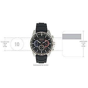 Seiko Quartz Watch SSB347P1 - Rubber Gents Quartz Chronograph