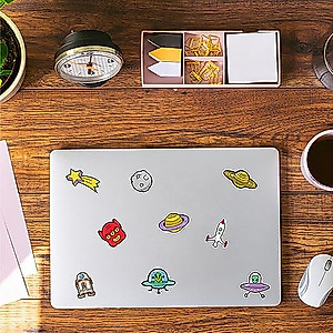 50Pcs Outer Space Stickers Alien UFO Cartoon Decals DIY Laptop Car Motorcyle Skateboard Kids Cool Graffiti Stickers Toys Cute Vinyl Stickers Gifts for Girls,Boys,Kids Decoración De Pegatinas