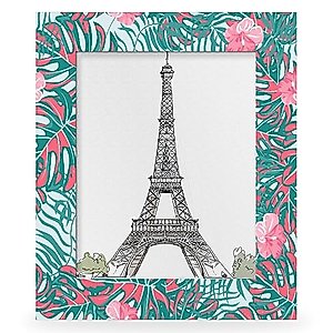 Gublec 4x6 Frame for Wall Decor Palm Leaves Red Wood Photo Frame with High-Clarity Plexiglas Picture Frames for Farmhouse Living Room Office Desk