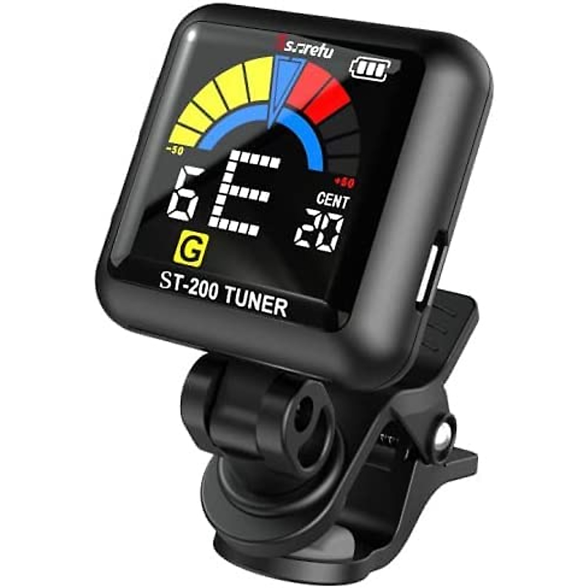 Guitar Tuner Clip on Rechargeable with Metronome Tone Generator for Guitar Bass Ukulele Violin Banjo Chromatic Wind Instrument, Metronome Tuner for All Instruments