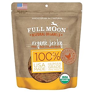 Full Moon USDA Organic Chicken Jerky Healthy All Natural Dog Treats Human Grade 16 oz
