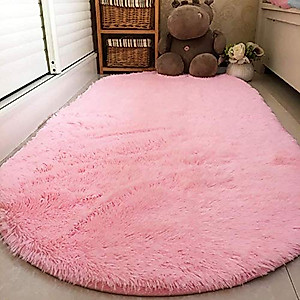 YOH Fluffy Pink Area Rugs for Bedroom Girls Rooms Kids Rooms Nursery Decor Mats 2.6’x5.3’