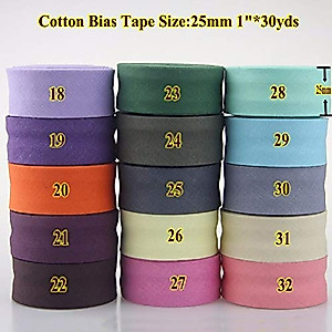 Mangocore Cotton Bias bindnig Tape,Size: 25mm, Width:1",2.5cm,30yds, DIY Garment Accessories wholesales (White)