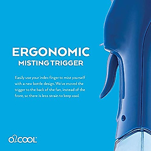 O2COOL Elite Battery Powered Handheld Water Misting Fan (Blue)