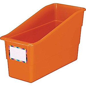 Really Good Stuff - 164450OR Durable Book and Binder Holder, 5½”x12½”x7½”, 18 Colors (1 Bin) – Ideal for Narrow or Vertical Storage Needs Like Magazines, Books, Folders – Color-Code Home or Classroom