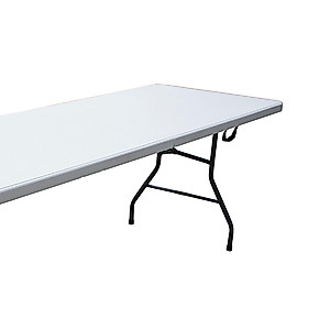 Plastic Development Group Outdoor and Indoor Use 8 Foot Plastic Half Folding Banquet, Kitchen, Dining, and Card Table, White