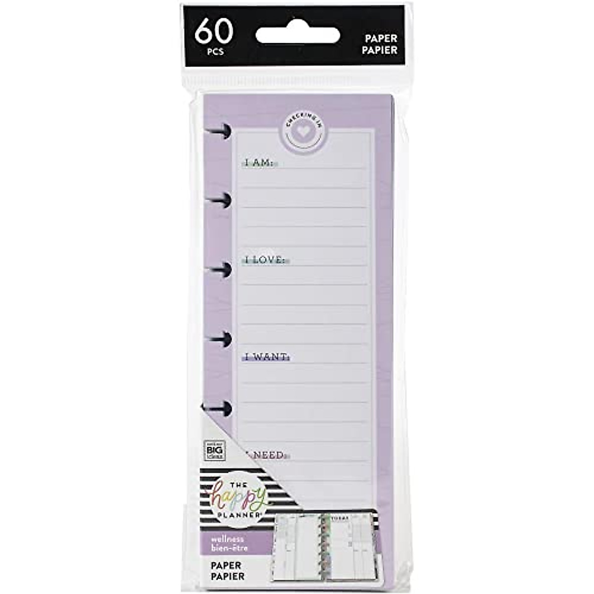 ME & MY BIG IDEAS Planner Half Sheets, Wellness Mood Tracker